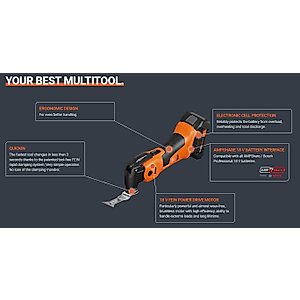 Fein MultiMaster AMM 700 Max Top Cordless Oscillating Multi-Tool Kit with QuickIN System - StarLockMax Mount, 18 V AMPShare, 4 Ah - 71293661090