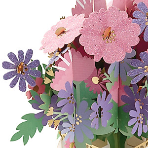 Hallmark Signature Paper Wonder Card (Flower Bouquet) for Mother's Day, Spring, Birthday, Thinking of You, Congrats, or Any Occasion