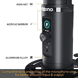 MAONO USB Microphone with Studio Monitor Headphones Bundle Plug and Play for Podcast, YouTube, Music, PM422, MH601