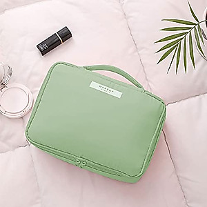 Didida 3 Pcs Makeup Bag Waterproof Cosmetic Bag for Women Travel Toiletry Bag Large Travel Makeup Case Multifunction Organizer Make Up Bag Brush Bags Reusable Toiletry Bag for Girls,green