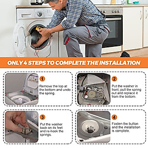 Updated W10780048 Washer Suspension Rod Kit by Beaquicy - Replacement for Whirlpool Ken-more Admiral May-tag Washing Machine - Replaces ATW4675YQ1 WTW4800XQ4 WTW4800XQ1