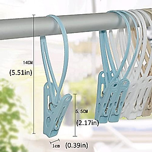 MXY Clothespins Socks Clip Underwear Clothes Clips Plastic Nonslip Grips Hanging Hold Pegs Travel Wardrobe Hanging Folders Clamps with Rope Strap Can Hang Anywhere You Need Set of 15 Pieces