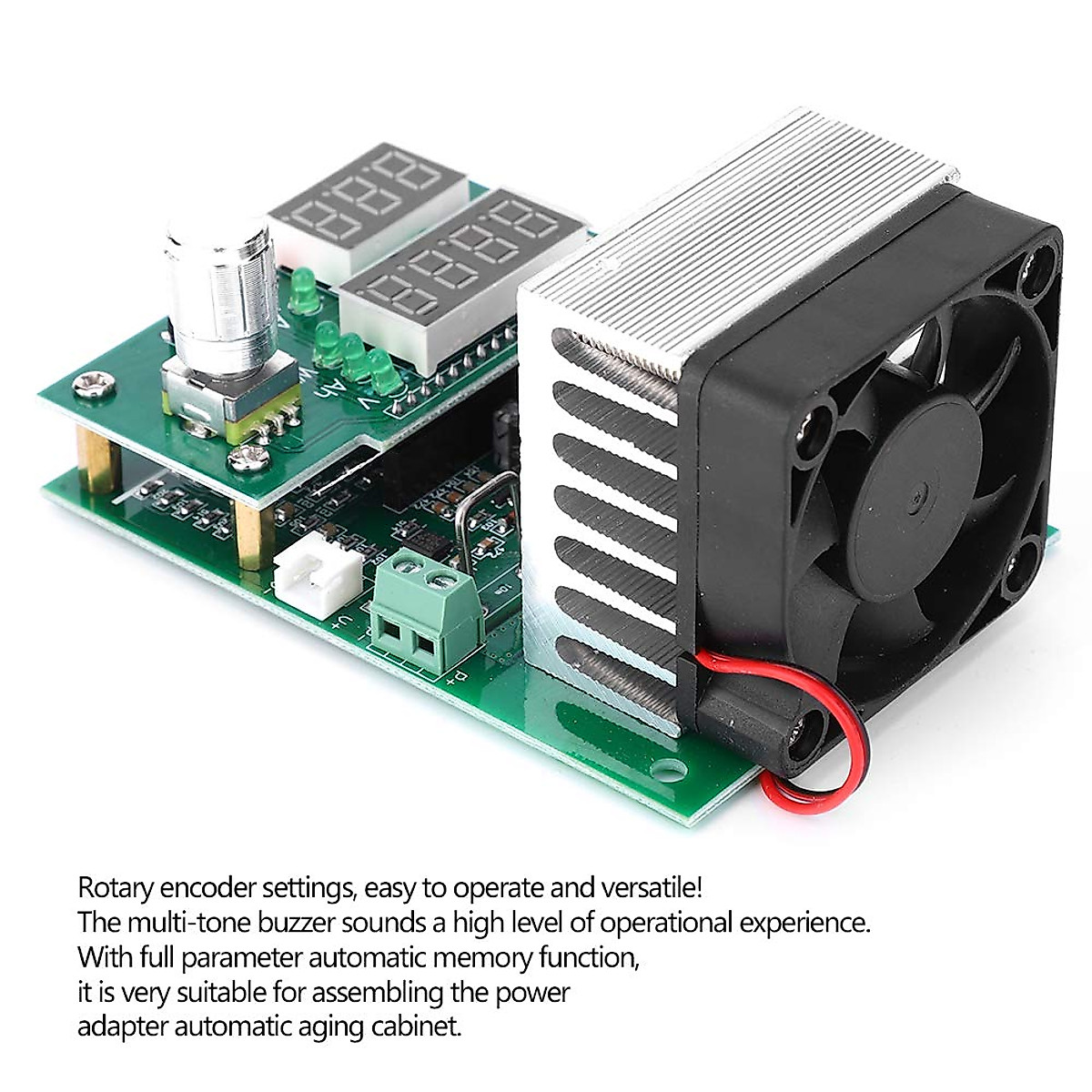 60W 9.99A 30V Electronic Load Aging Test Module,Single Mode Constant Current Battery Capacity Tester, Intelligent Fan Control,Overheat