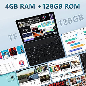 Tablet 10 inch Latest 128 GB ROM Android 11 Q10PRO Tablets:4GB RAM|5G/4G Wi-Fi|Octa-Core|8000mAh|Bluetooth|Google Certified Tablet with Keyboard, Mouse, Earphones etc./Support Split Screen-Green
