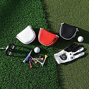 BIG TEETH Golf Head Covers Mid Mallet Putter Cover Fit for Odessey Backstryke Center Shaft Putter (White)