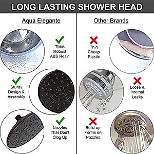 Rainfall Shower Head - 8 Inch Large Overhead Rain Showerhead With Pressure Boosting High Flow, 2.5 GPM - Oil-Rubbed Bronze