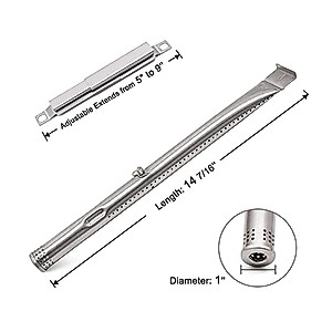 Yiming Grill Replacement Parts for Charbroil 463436215, 463436214, 463439915, 463436213, 463439914 Grill Models. Grill Burner Pipe Tubes, Heat Plate Tent Shields, Carryover Tubes Replacement Kit.