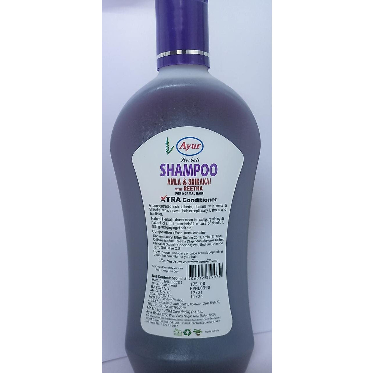 Ayur Herbals Shampoo Amla Shikakai with Reetha for Normal Hair 500ml