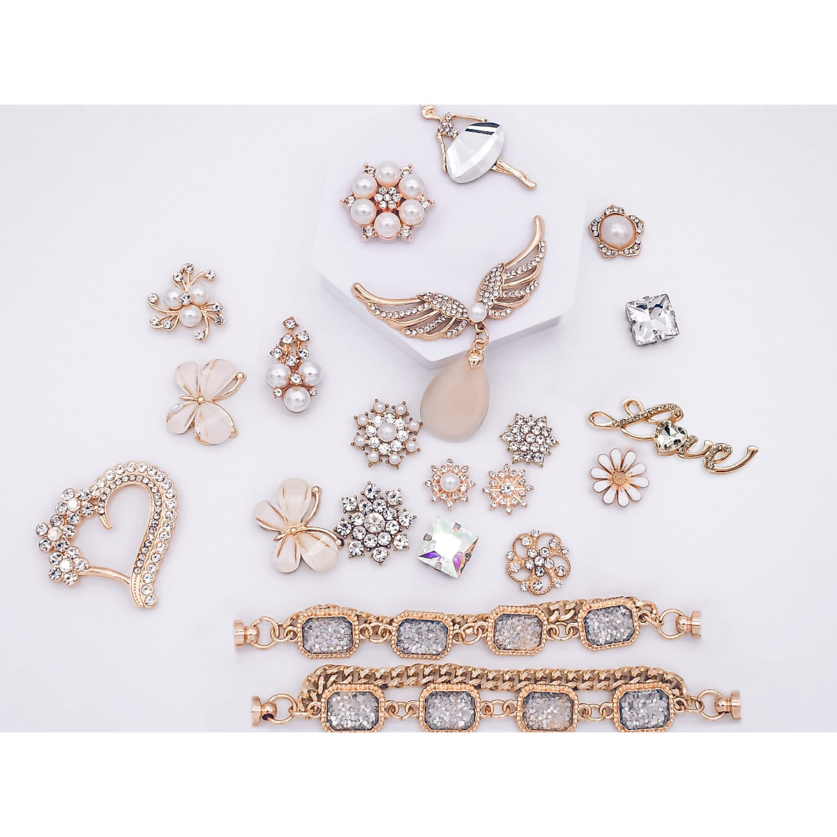 Acwenie Shoe Charms Bling for Croc Jewelry Accessories Decoration for Women Girls Party Favors Birthday Gifts