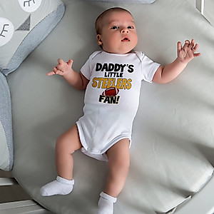 NanyCrafts Baby's Daddy's Little Steelers Fan Bodysuit 6 Months Black