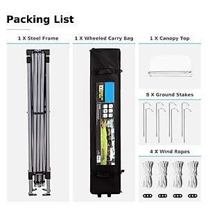 MFSTUDIO 10x10 Outdoor Pop Up Canopy Tent,Easy Set-up Straight Leg Folding Instant Shelter for Beach,Party and Camping, 100 Sq. Ft of Shade (White)