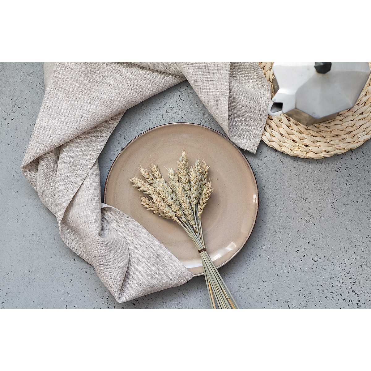 Harmony Idea Linen Kitchen Towels. Natural Absorbent Dish Towel, 100% European Flax - 18" x 28"(Set of 2) (Grey)