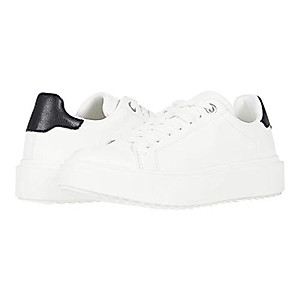 Steve Madden Women's Catcher Sneaker, White Black, 8.5