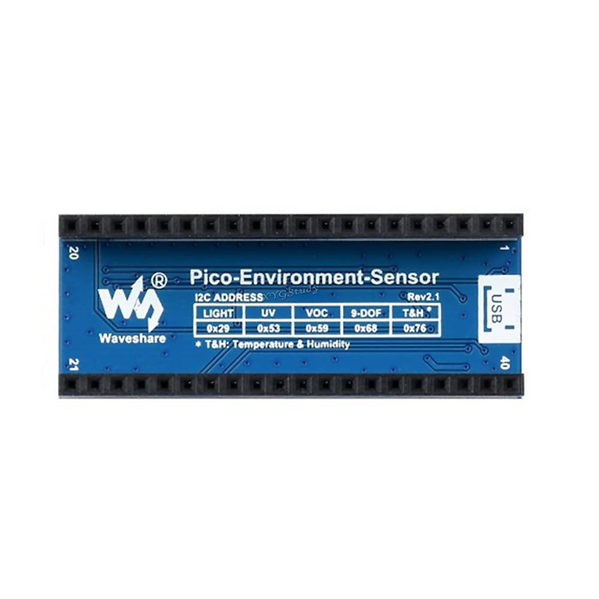 Environment Sensors Module for Raspberry Pi Pico via I2C Bus @XYGStudy (Pico-Environment-Sensor)