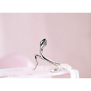 Helen de Lete Snake S925 Sterling Silver Adjustable Ring For Women