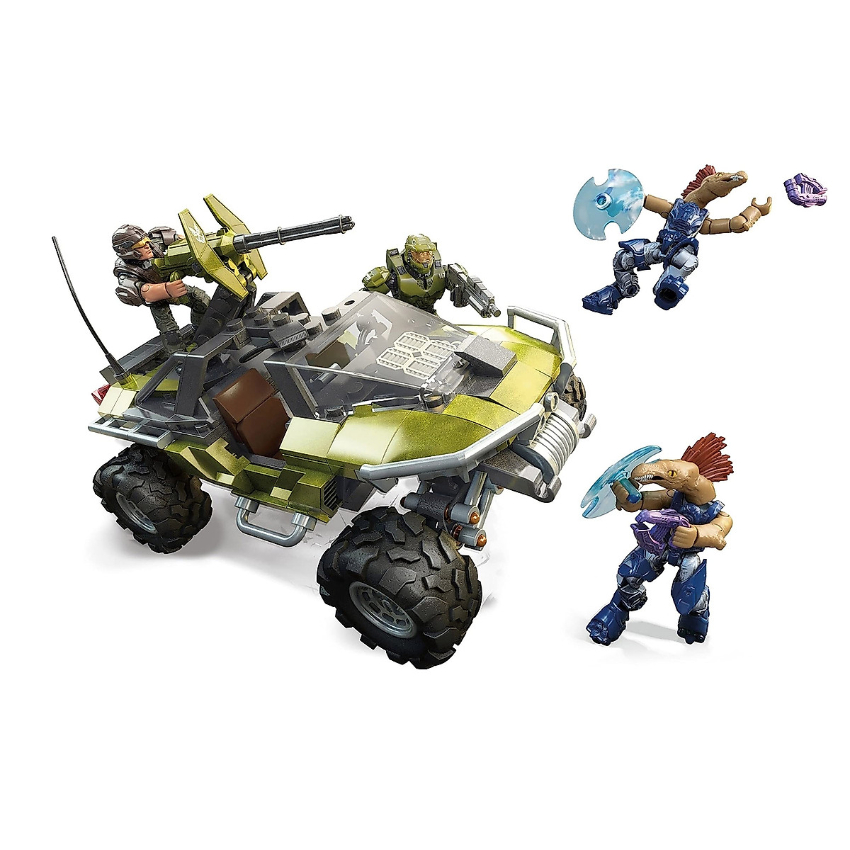 Mega Construx Halo Warthog Rally Vehicle Halo Infinite Construction Set with Master Chief Character Figure, Building Toys for Kids