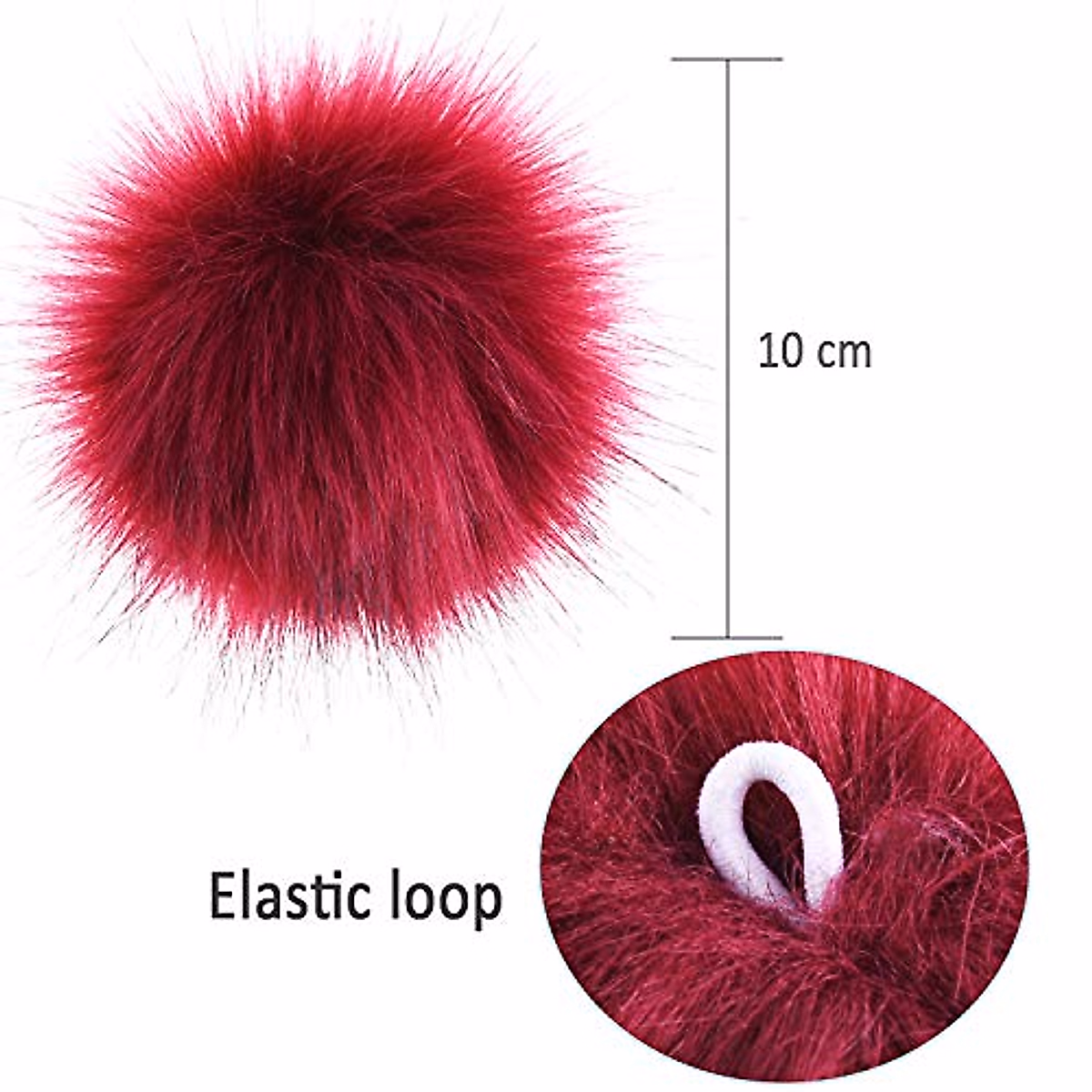 SIQUK 46 Pcs Faux Fur Fluffy Pom Pom Balls with Elastic Loop for Hats Scarves Gloves Bags Accessories (23 Mild Colors, 2 Pcs Each)