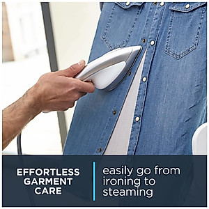 Rowenta, Steamer for Clothes, IXEO Full Size Steamer with Ironing Board, 65 Inches, 45 Second Heatup, 1 Liter Capacity, 1500 Watts, Ironing, Portable, Adjustable, White Clothes Steamer, QR1411