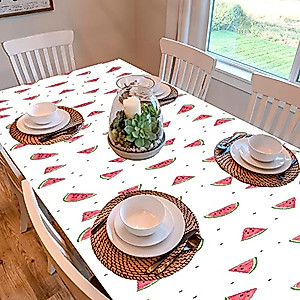 3pcs One in A Melon Party Tablecloths Watermelon First Birthday Party Supplies Watermelon Table Cover Decoration Plastic Disposable Summer Party Tablecloths Watermelon Party Favors,108 inch*54 inch