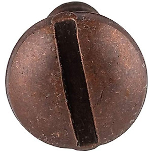 #6 x 5/8" Antique Copper Round Head Slott Drive Wood Screws - Pack of 100 - Self Tapping Screws for Wood - RH9-SACQ