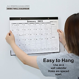 Kinfira Desk Calendar 2023 17" x 12" - Sturdy Desktop Calendars Runs until December 2023 Thick Desk / Wall Calendar with Plenty Writing Space