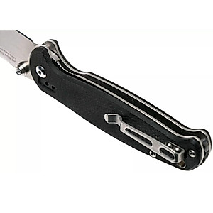 Real Steel Knives H6 Blue Sheep Folding Knife - 3.74" Alleima 14C28N Stonewashed Blade, Black G10 Handle, Liner Lock - Perfect for Camping, and Daily Cutting Tasks - Hunting Knife for Men Women