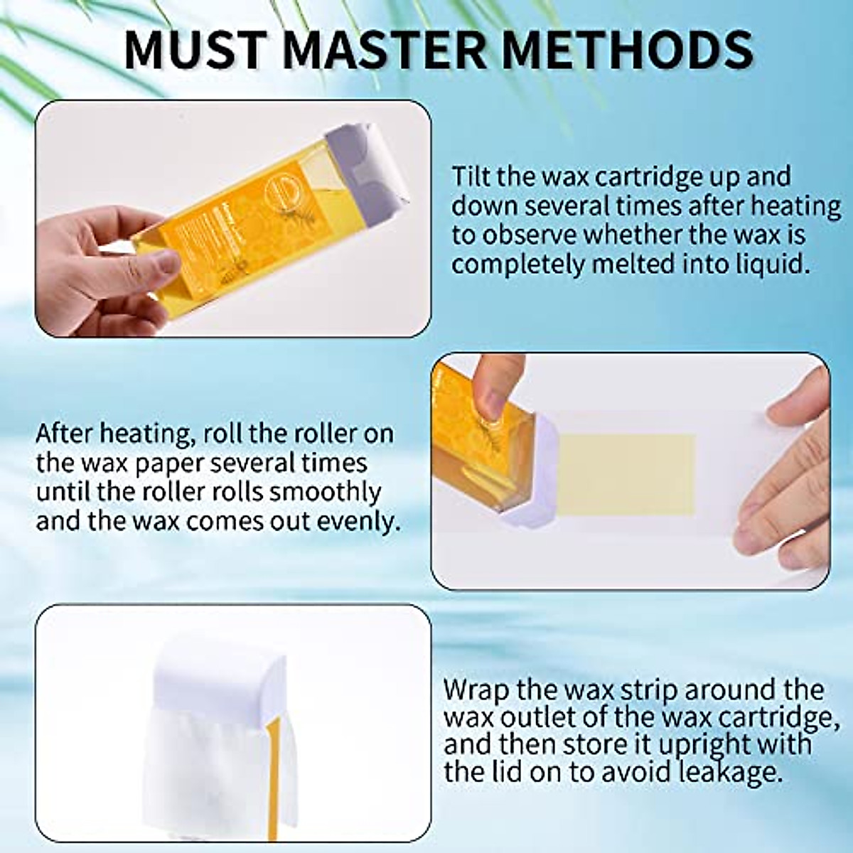 Roll On Wax kit, Roll On Wax Warmer for Hair Removal,Waxing Kit for Sensitive Skin,at Home Waxing Kit for Women and Men,Soft Wax Heater for Larger Areas of the Body