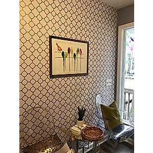 Feisoon 17.7" ｘ118 White and Gold Trellis Wallpaper Peel and Stick Trellis Contact Paper Removable Wallpaper Self Adhesive Wallpaper Modern Trellis Wallpaper for Wall Furniture Decor Vinyl Roll