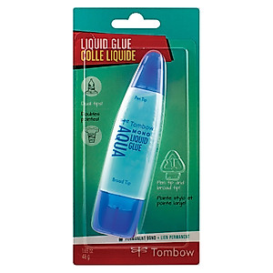 Tombow MONO Aqua Liquid Glue, Permanent Bond, 50 ml, Clear, Carded (62181)