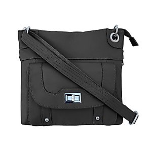 Concealed Carry Gun Purse - Twist Lock Pocket Crossbody Bag by Roma Leathers (Black)