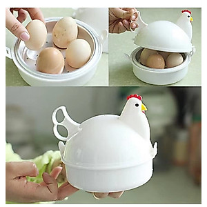 GMYQ Egg Pod, Egg Maker, Steamer, Perfectly-Cooked Hard boiled Eggs in Under 6 minutes, White, 4.8 inches *3.6 inches