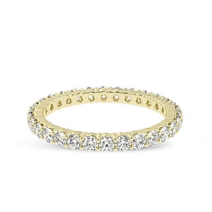 FACETS JEWELS Full Eternity Moissanite Wedding Ring For Women White Gold/Yellow Gold/Rose Gold Anniversary Band Ring For Wife 925 Sterling Silver/10K/14K/18K Solid Gold - 14K Solid Gold 3.5