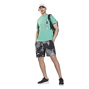 Reebok Men's Standard Graphic Shorts, Black, XX-Large