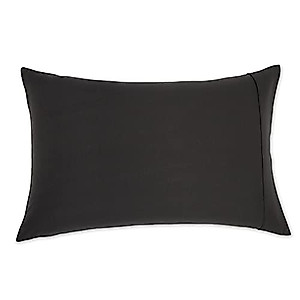 Amazon Basics Standard Pillow Cases Set of 2 - Lightweight, Super Soft Easy Care Microfiber, Black, 30" L x 20" W, Pillows Not Included