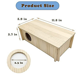 kathson Hamster Wooden Maze Multi-Room Hideouts & Tunnel Exploring Rat Wood House Labyrinth with Removable Wooden Cover for Syrian Gerbils Lemmings Dwarf Mice (Medium （Rectangle）)