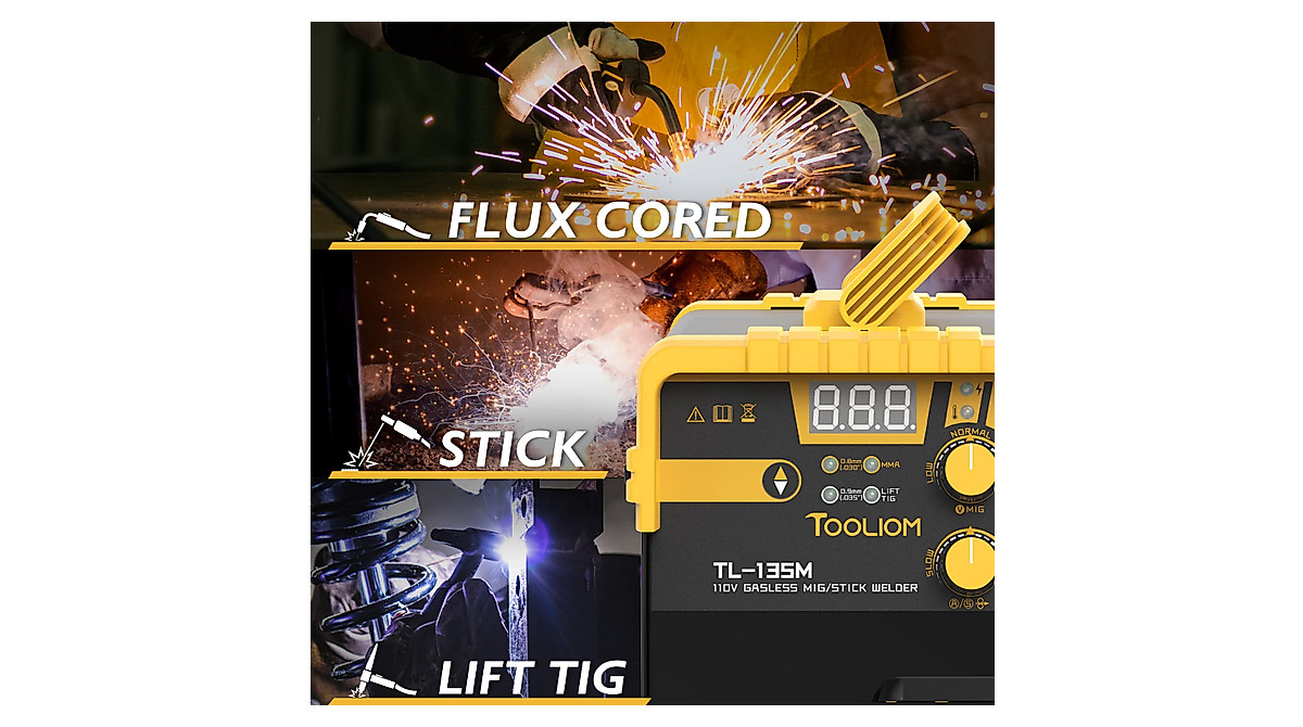 TOOLIOM 135A 3-in-1 Welder - MIG, TIG & Stick