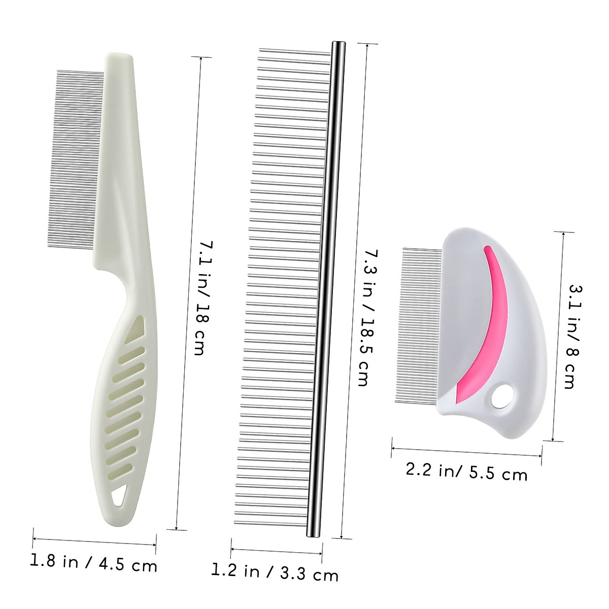 3pcs Pet Grooming Comb Set Combs Grooming Kit Dog Eye Wipes Angel Eyes for Dogs Grooming Comb Kit for Pets Tear Stain Remover Comb Cat Comb Cat Grooming Comb Dog Brush Plastic Balacoo