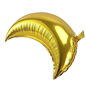 24 Inch Moon Foil Balloon Mylar Balloons for Baby Shower,Wedding,Party Decoration (6pcs,Gold)