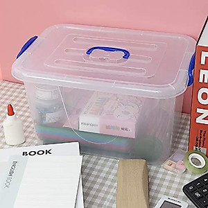 Bringer 6-Pack 12 L Plastic Storage Box, Clear Latch Storage Box