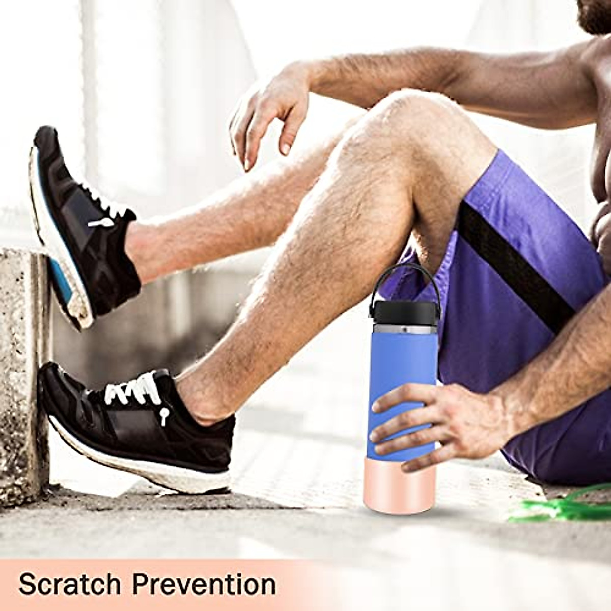 WUQID Protective Silicone Boot Sleeve for 12oz-40oz Sport Flask/Stanley Water Bottles Tumbler Anti-Slip Bottom Sleeve Cover for All Water Bottles Bottom Width of 2.83&3.56in