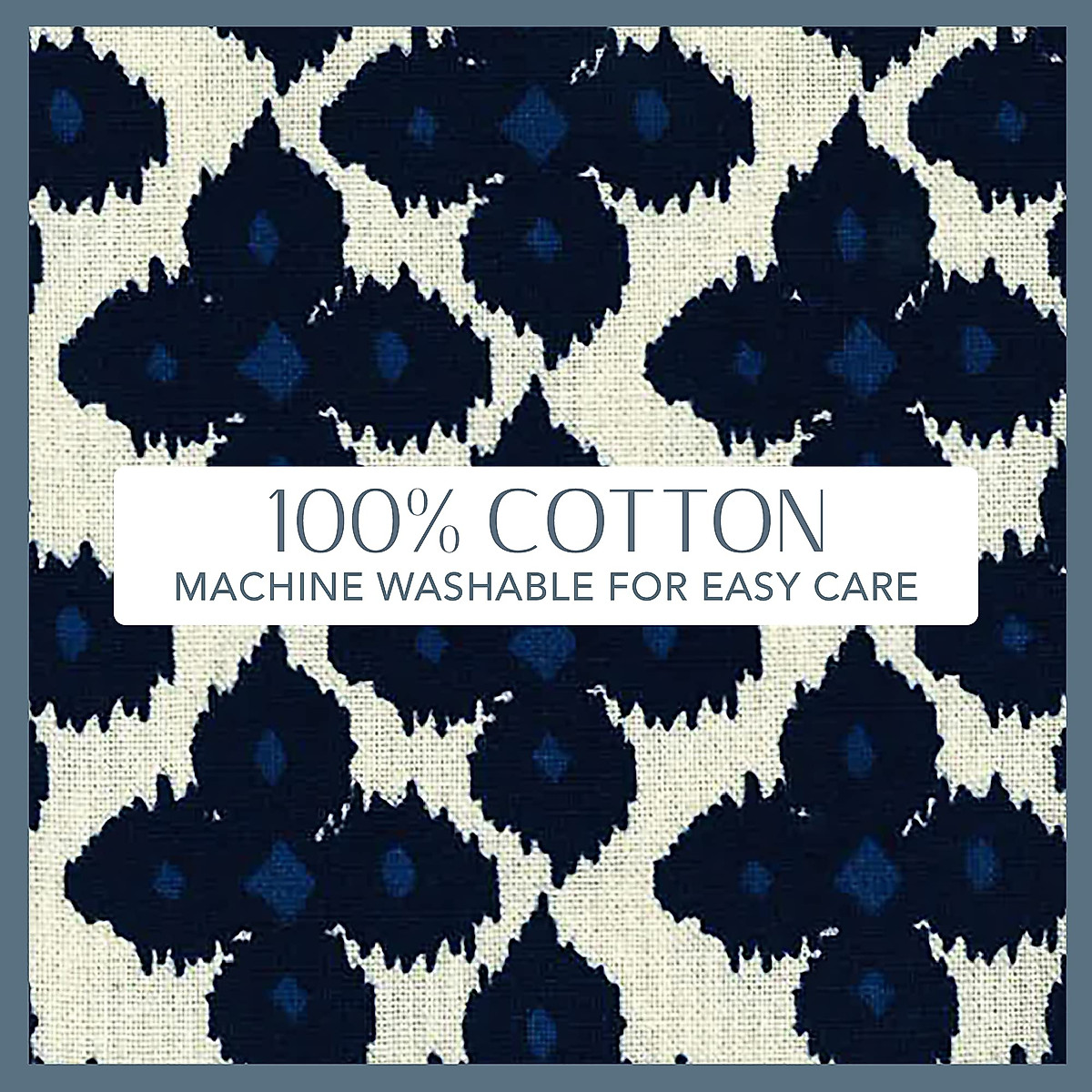 Elrene Home Fashions Everyday Casual Prints Decorative Cloth Napkins and Table Accessories, 17" x 17", Indigo Blue, 24 Count