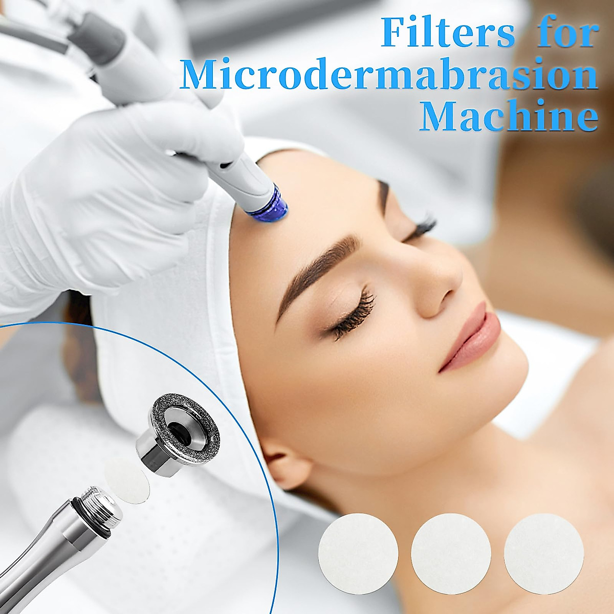 400 Pieces Microdermabrasion Filters 10mm Microdermabrasion Pads Microderm Filters Replacement Dermabrasion Filters Cotton Filters for Microdermabrasion Machine (400 Pieces)
