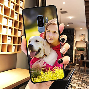 Personalized-Custom Phone Case for Samsung Galaxy S9 Plus with Picture Photo Text Name - Customized S9Plus Cellphone/Smartphone/Mobilephone Soft Thin Cover (Black) 6.2 Inch