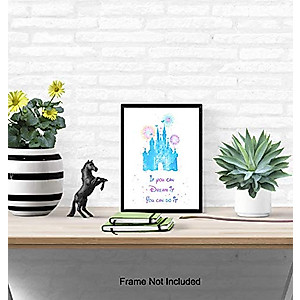World Castle Inspirational Quote Wall Decor Set -Motivational Room Decoration Wall Art - Poster Print for Boy, Girl Kids Bedroom - Gift for Women and Fans - 8x10 Unframed print