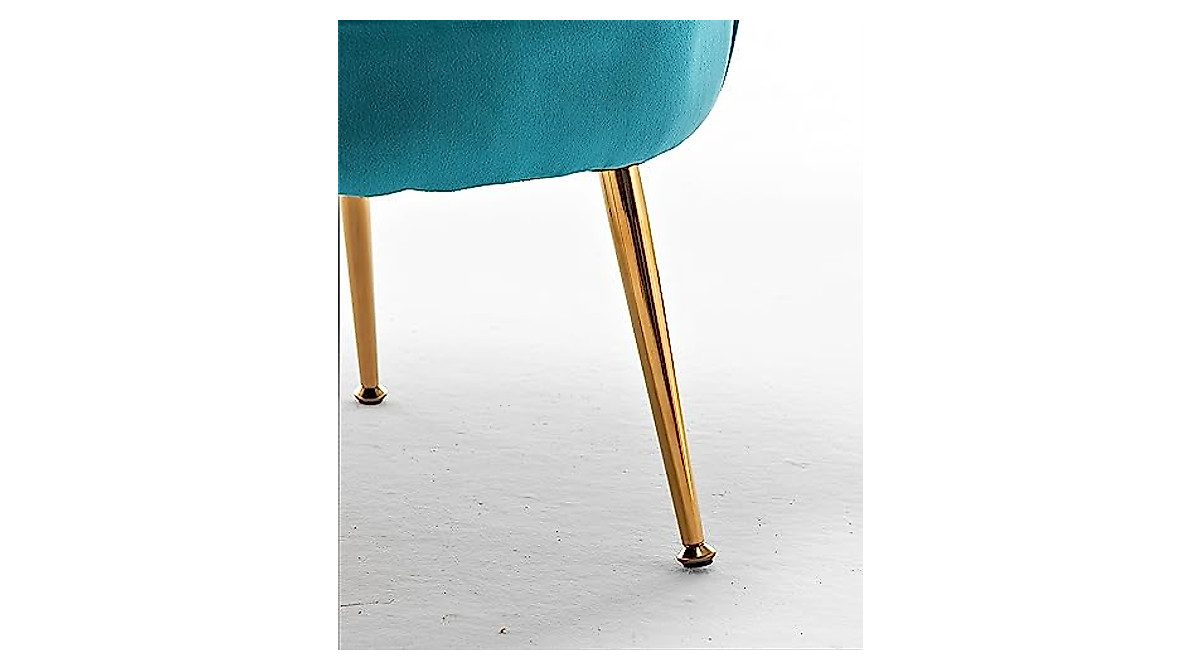 Green Velvet Barrel Accent Chair | Gold Legs & Scalloped Design