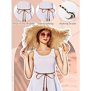 SATINIOR 5 Pieces Women's Tassel Braided Waist Belt Skinny Chain Belts PU Leather Braided Dress Belts Woven Rope Belts Skirt Dress, Christmas Party, Black, White, Beige, Camel and Brown, Different