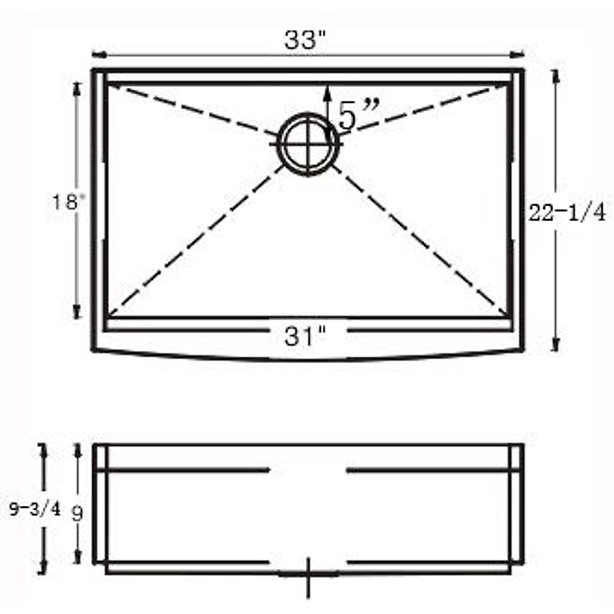 KABCO 33 Inch Big Single Bowl Apron Front Farmhouse Kitchen Sink with Sink Strainer and Sink Grid, Laser Cut Rust Resistant Sound and Heatproof Stainless Steel 16 Gauge Undermount Farmhouse Sink