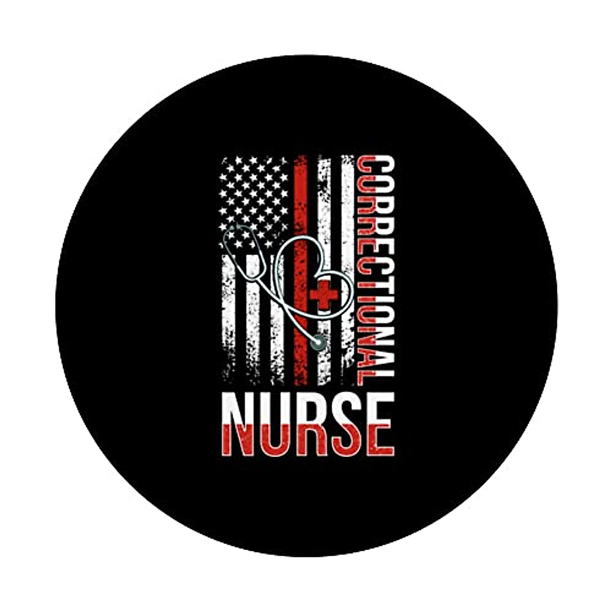 Proud Corrections Nurse US Flag Correctional Nursing PopSockets Swappable PopGrip