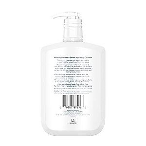 Neutrogena Ultra Gentle Hydrating Daily Facial Cleanser for Sensitive Skin, Acne, Eczema & Rosacea, Oil-Free, Soap-Free, Hypoallergenic & Non-Comedogenic Creamy Face Wash, 12 fl. oz