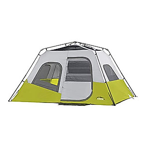 CORE 6 Person Instant Cabin Tent | Portable Large Pop Up Tent with Easy 60 Second Camp Setup for Family Camping | Included Hanging Organizer for Outdoor Camping Accessories